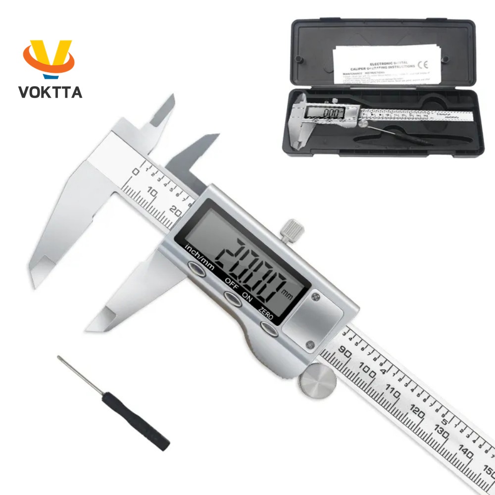 VOKTTA Professional Vernier Caliper Metal Caliper Digital Pachometer ...