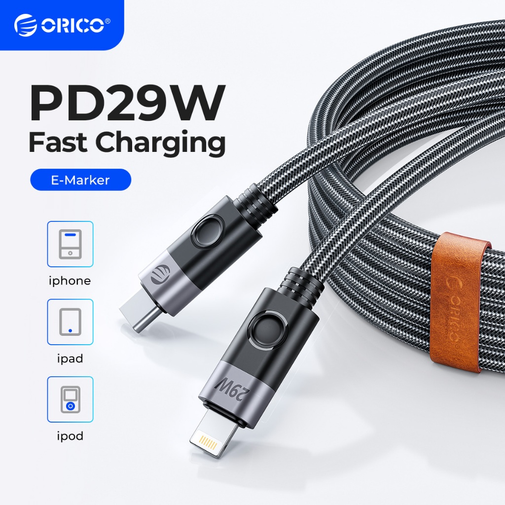 ORICO Bradied USB C to Lightning 29W PD Fast Charging USB Type C Cable ...