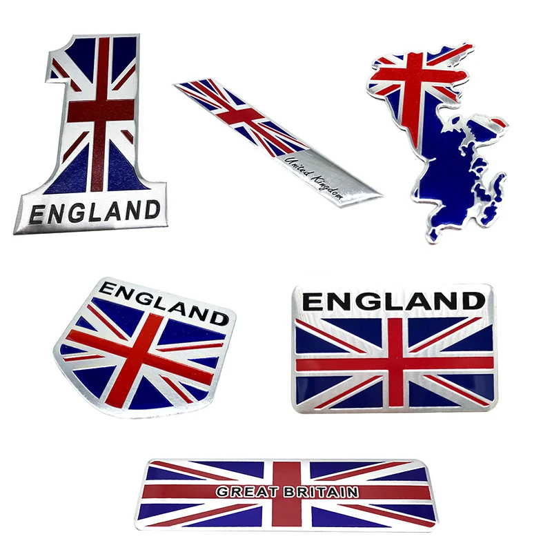 Aluminum 3D England Flag Map Decal Car Emblem Badge Sticker For Harly ...