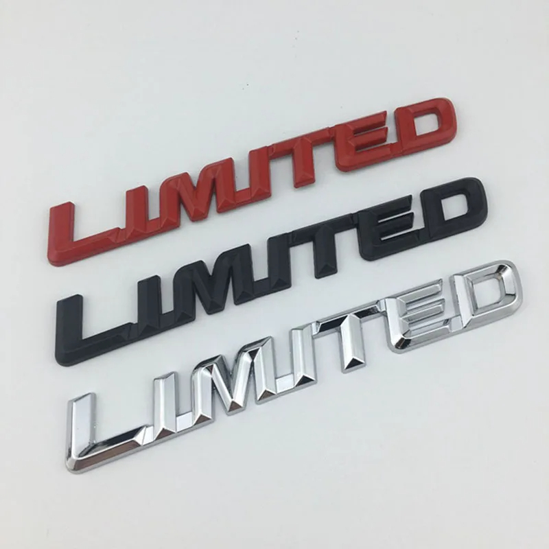 3D Metal Silver Black Red Logo LIMITED Emblem Car Trunk Decal For ...