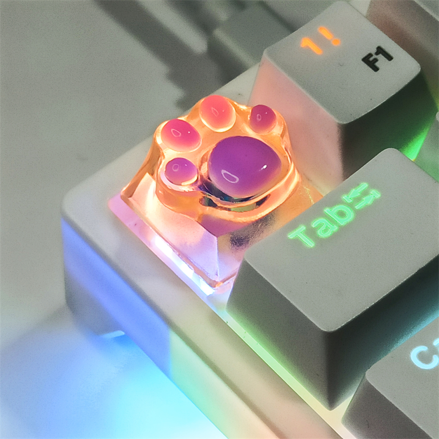 Cat Claw Keycap Purple Cute Translucent Keycap Suitable for Mechanical ...