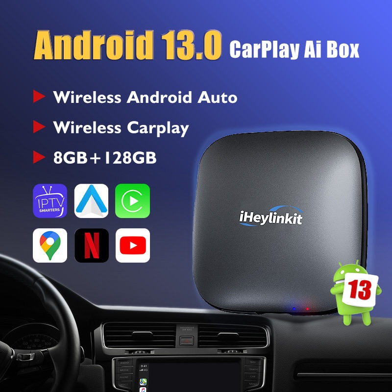 iHeylinkit Carplay Ai Box CP-662/Q62 Android 13 Wireless Android Auto and Wireless carplay ...
