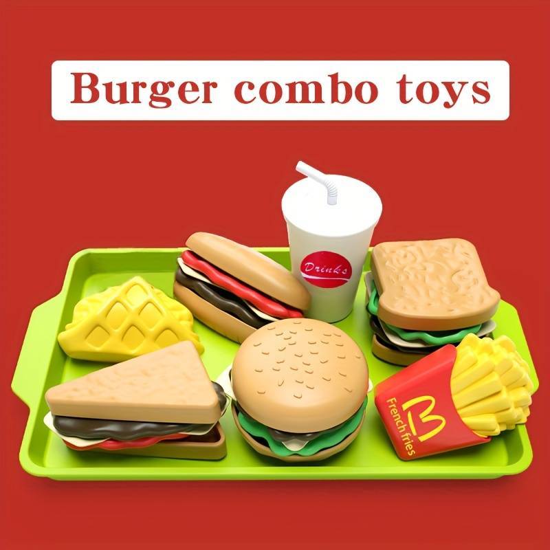 Children's play house simulation toy burger set mini theater breakfast ...