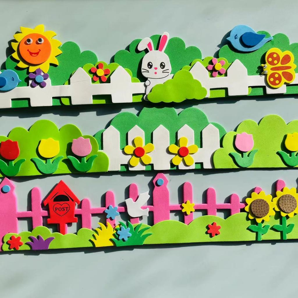 EVA Foam fence Craft 3D Wall Decoration classroom blackboard notice ...