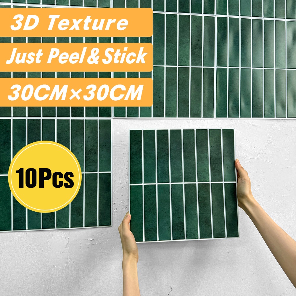 10PCS | 3D Hand Feel Waterproof wall panel self-adhesive wall sticker ...