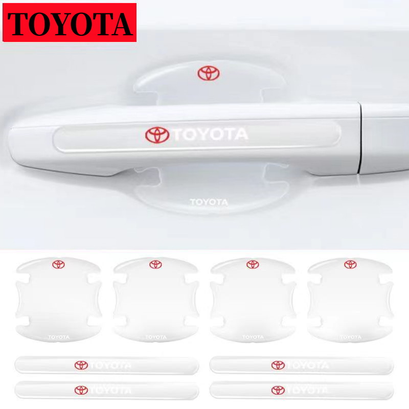 4/8pcs Toyota Car Door Side Handle Protective Strip Stickers For ...