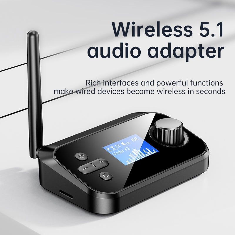 One to two dual Bluetooth adapter Bluetooth 5.1 audio transmitter ...