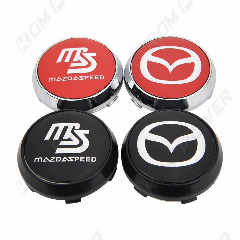4PCS Car Styling OD 68MM / ID 64MM Sport Rim Cap MAZDA MS Emblem ...