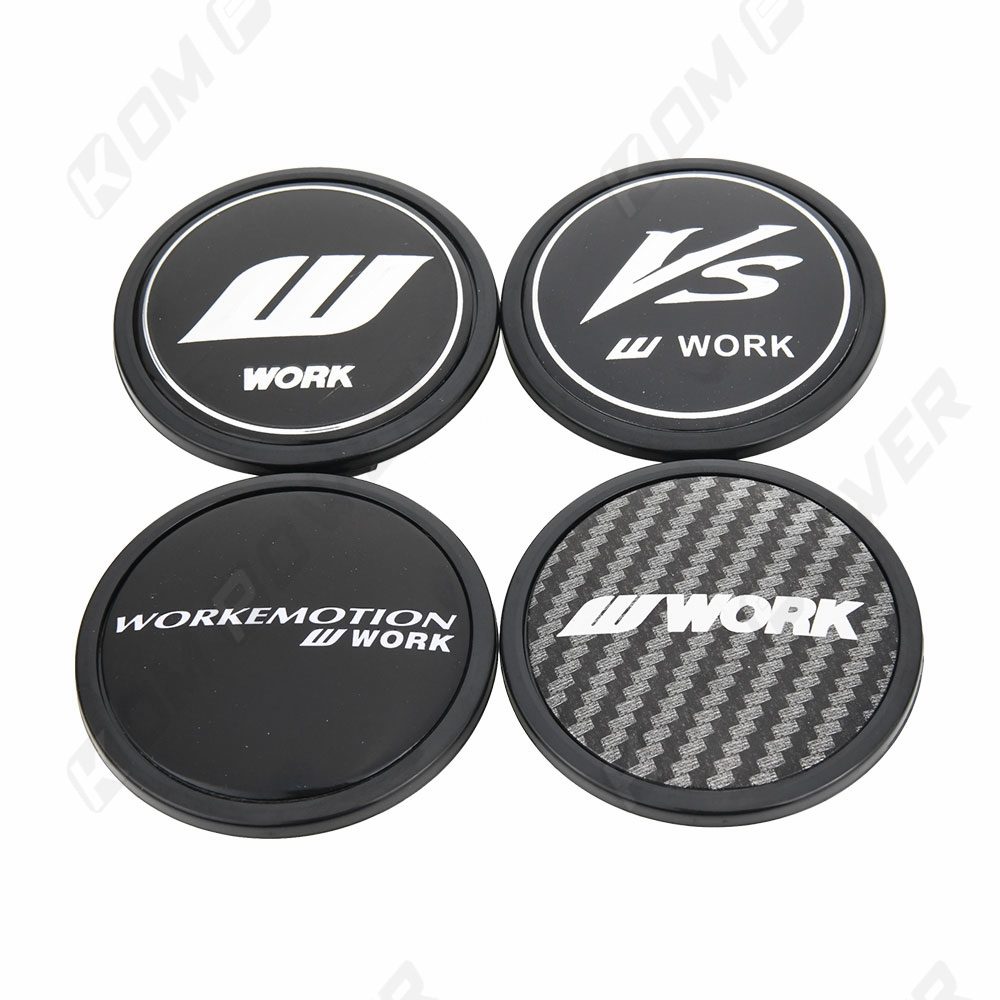 4PCS Car Styling OD 65MM / ID 48MM Rim Center Cap WORK Emblem Sticker ...