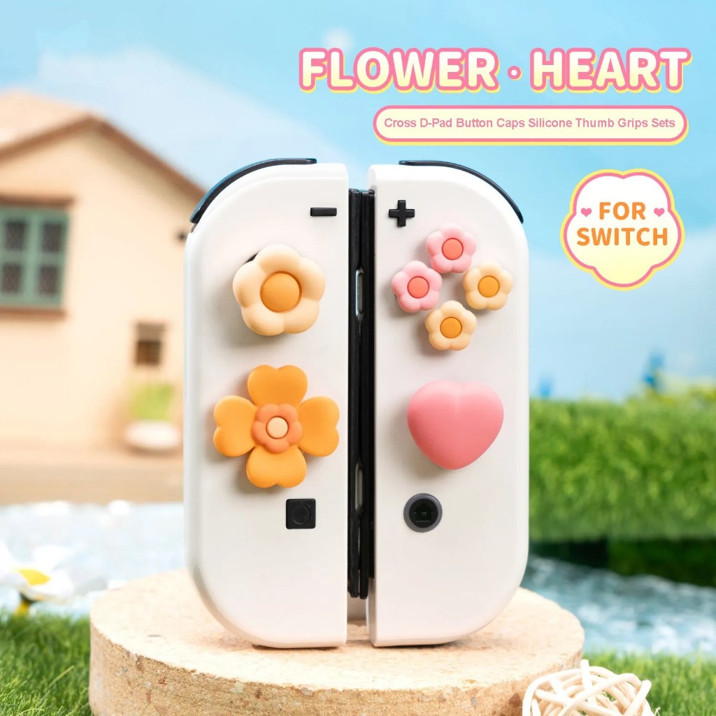 GeekShare Heart and Flower ABXY Key Buttons Sticker for Nintendo Switch ...