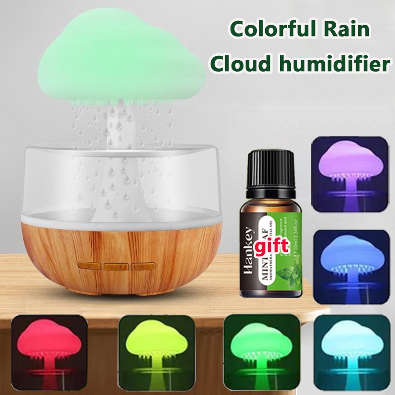 Rain Cloud Night Light Aromatherapy Essential Oil Diffuser Micro ...