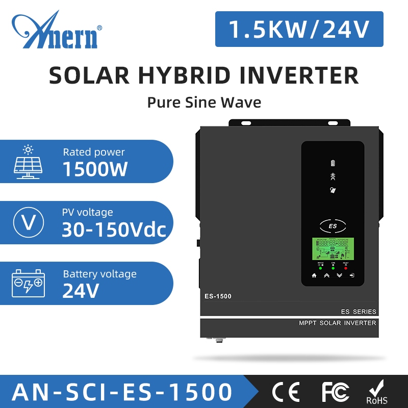 Anern 1600W 3000W 4200W 6200W Mppt Hybrid Inverter Off Grid Tie Pure ...