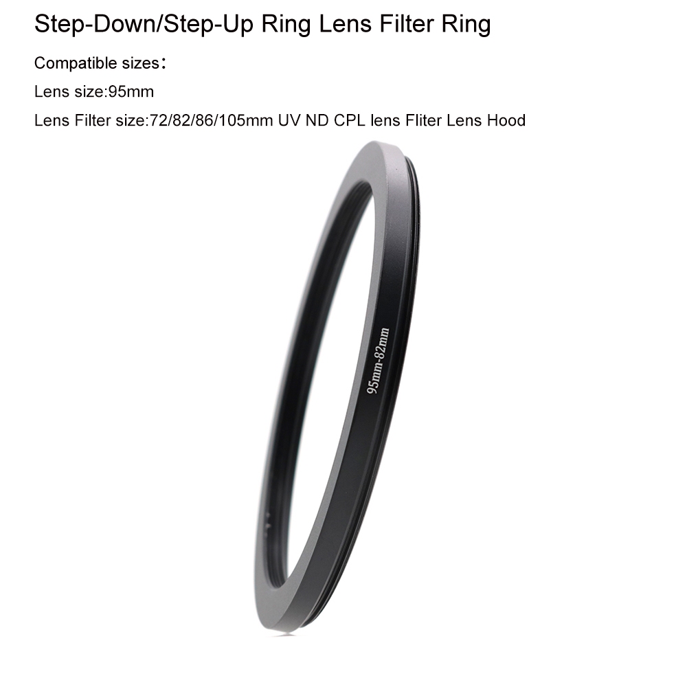 95mm-72/82/86/105mm Step-Down/Step-Up Ring Lens Filter Ring for 95mm Lens to 72/82/86/105mm UV ...
