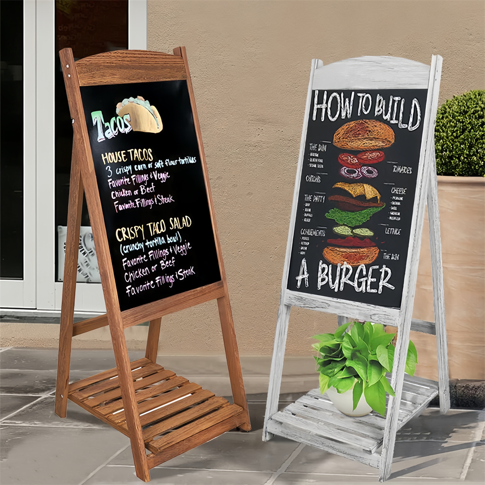 Large Wooden Message Blackboard Price Display Board Thicken Magnetic ...