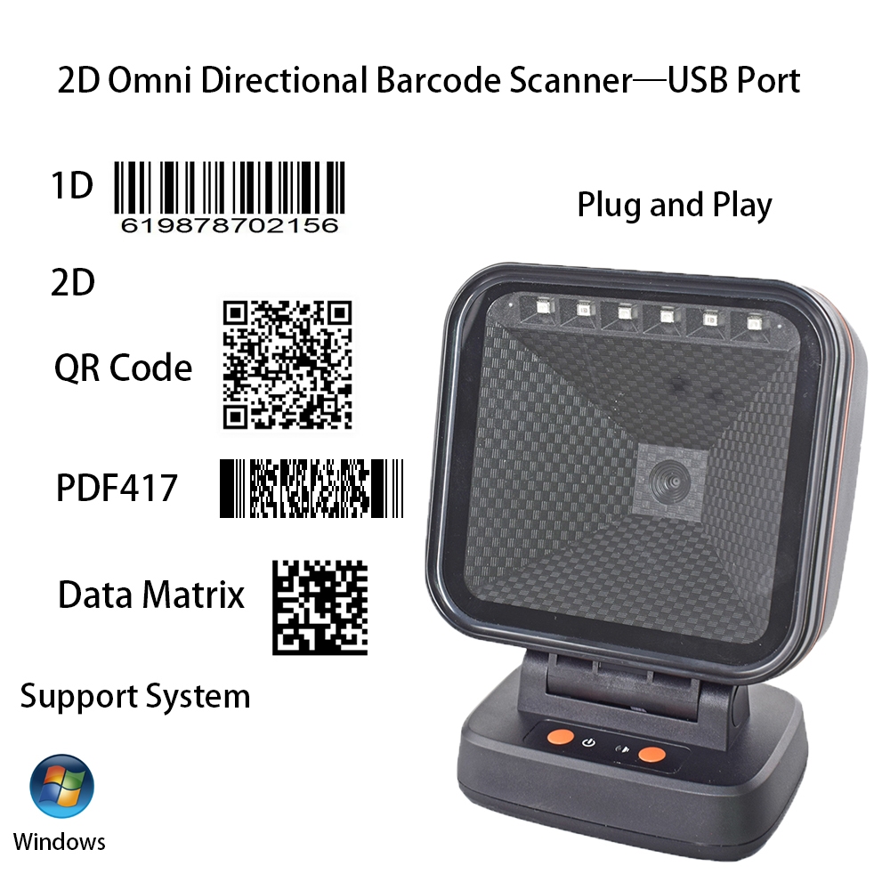 2D Wired USB Table Barcode Scanner / QR Code Scanner / Phone QR Code ...