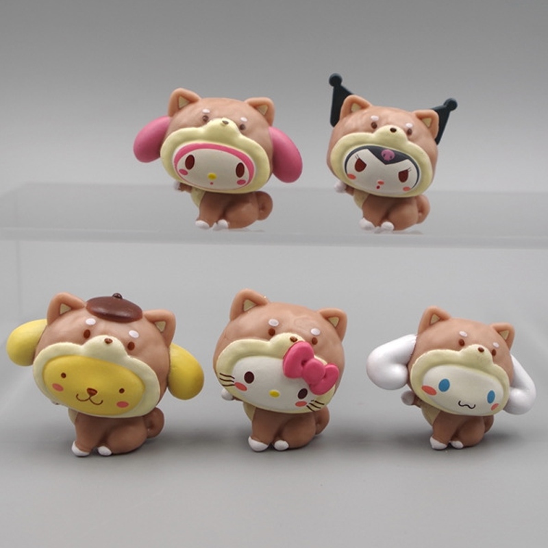 5Pcs/Set 3-4cm Sanrio Anime Figure Hello Kitty Kuromi My Melody ...