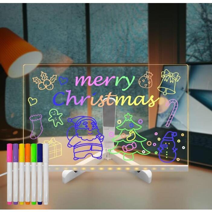 LED Note Board with Colors, Acrylic Dry Erase Board with Light, Light ...