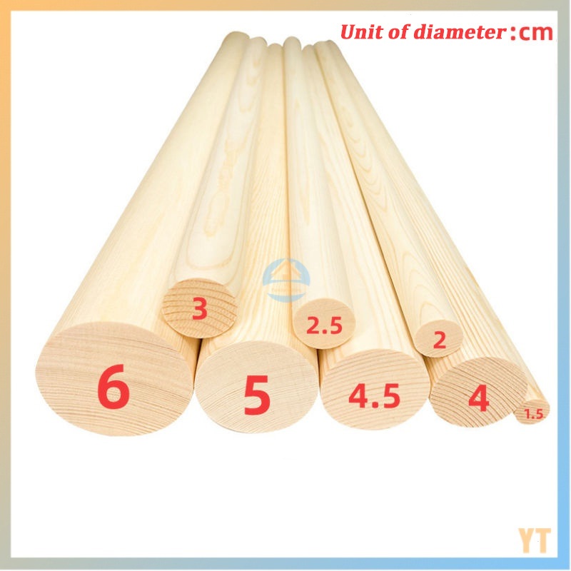 Pine round wood stick solid wood stick hanging clothes rod round wood ...