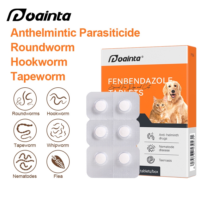 Puainta Pet Deworming Tablet for Worm Rid Anti Hookworm Whipworm ...