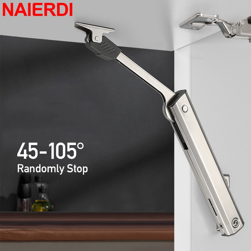 NAIERDI Heavy Duty Hydraulic Cabinet Hinge Randomly Stop Soft Closing Kitchen Hinges Adjustable ...