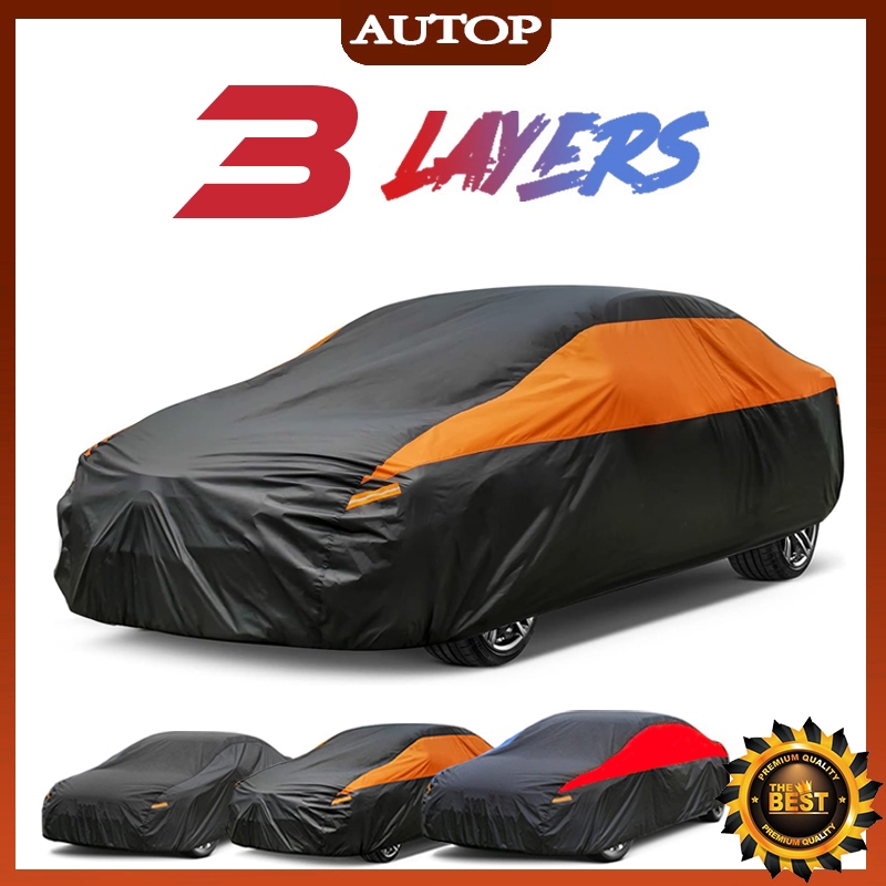 AUTOP New Waterproof Car Cover 3 Layers All Weather Snowproof UV ...