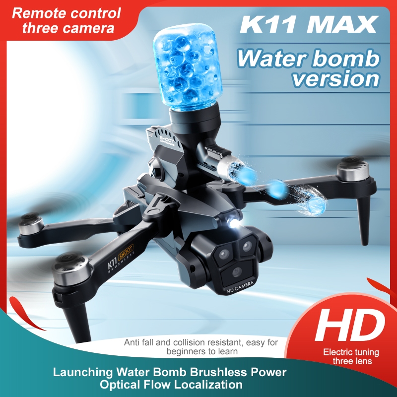K11 brushless 4K high-definition three camera drone with optical flow positioning, obstacle ...
