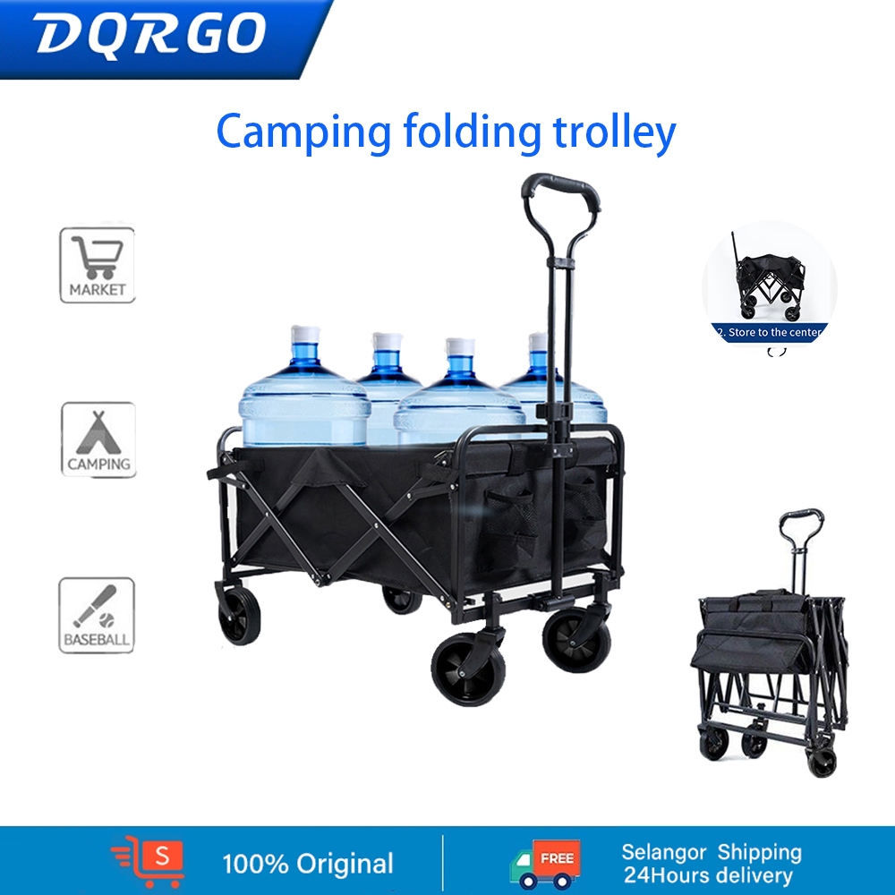 360 Degree Wheel Adjustable Outdoor Trolley Camping Shopping Cart ...