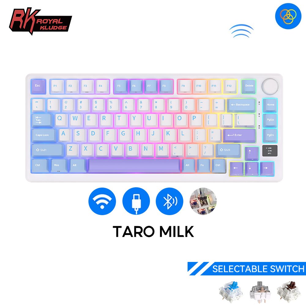 RK ROYAL KLUDGE RKM75 Taro Milk 81 Keys Gasket Wireless Mechanical ...