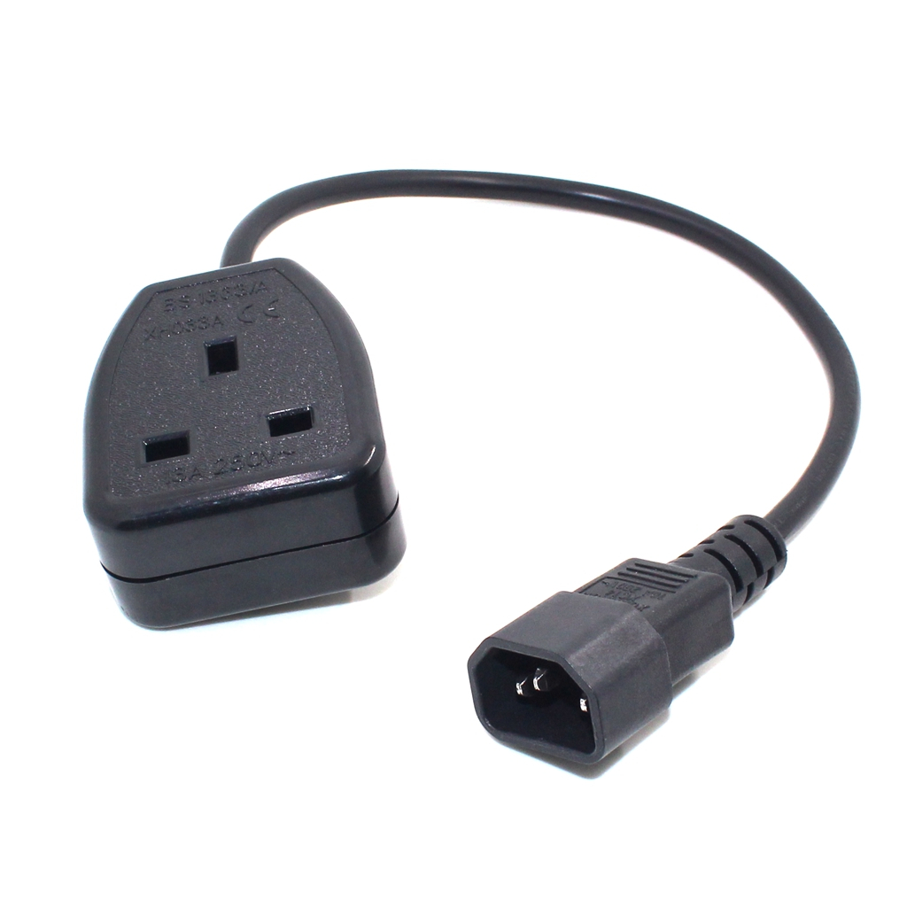 IEC320 C14 Male to UK BS1363 Female Socket Extension Adapter Lead Cord 60cm/120cm | Shopee Malaysia