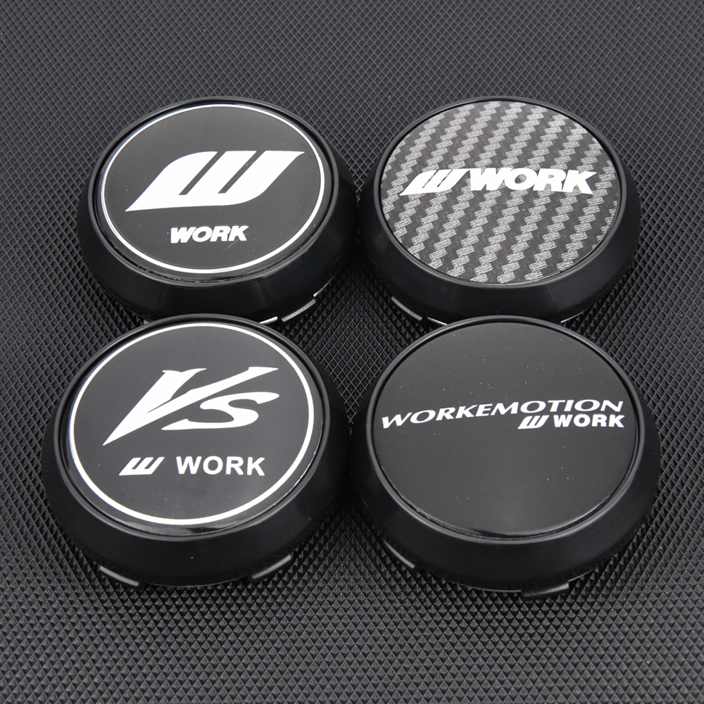 4PCS Car Racing 68MM / Clip 64MM Sport Wheel Cap WORK Logo Sticker Rim ...
