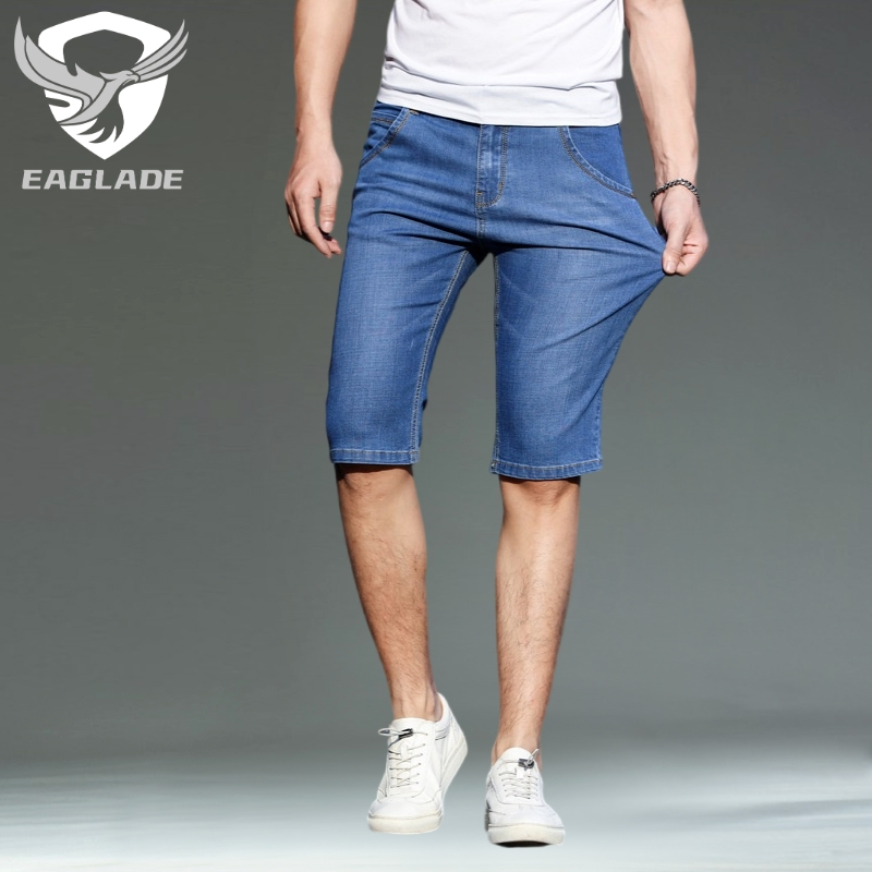 Denim Short Pants Men Jeans Straight Cut Stretchable 021+ | Shopee Malaysia