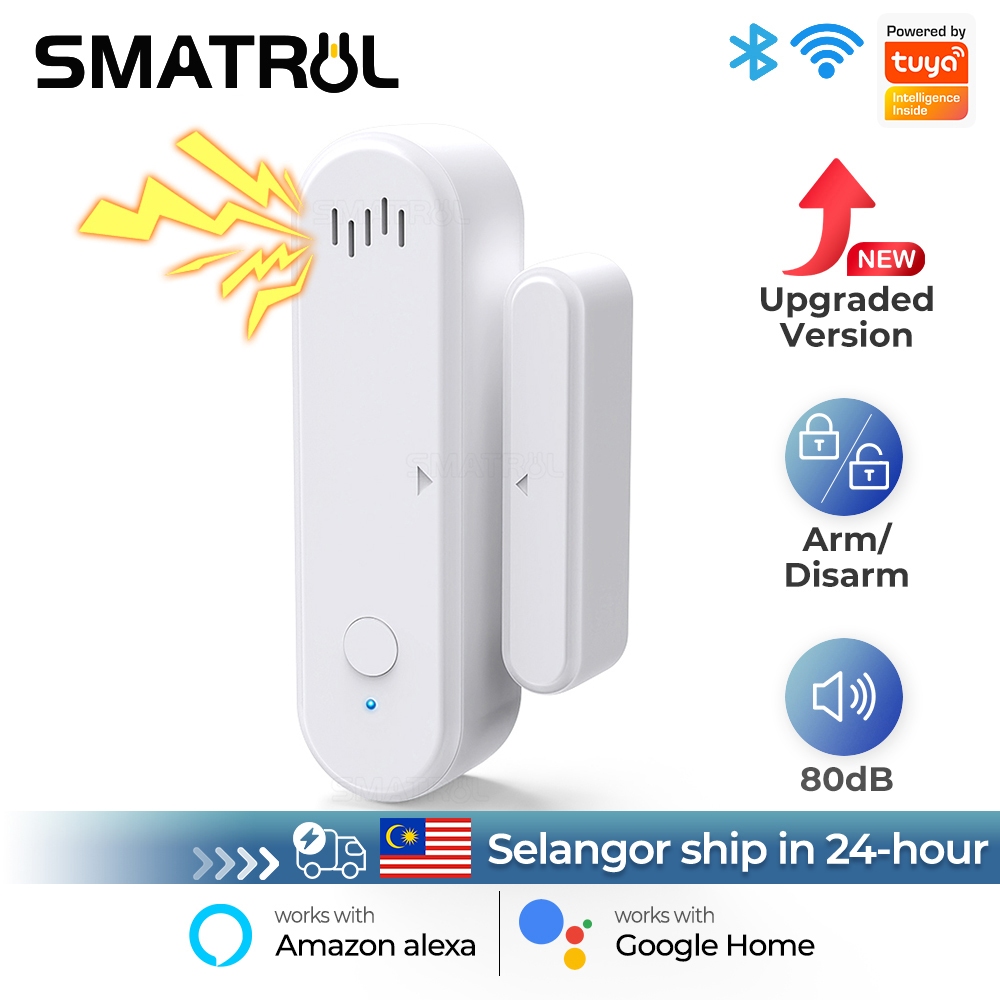 SMATRUL Arm And Disarm Tuya Smart WiFi Door Window Sensor Open Closed ...