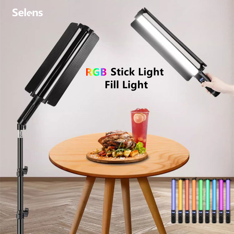 Selens RGB Handheld Light with Stand Photography LED Light Tube ...