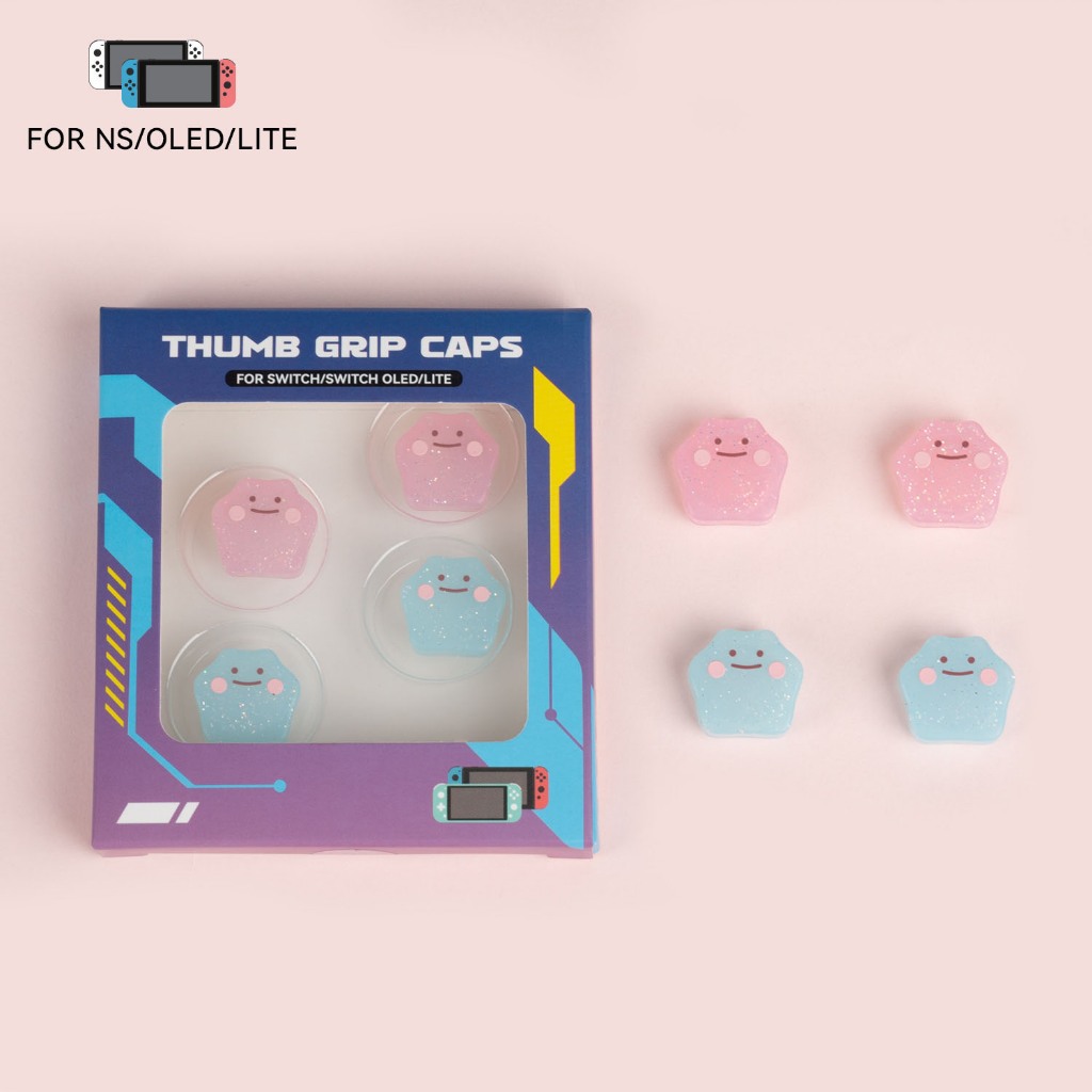 GeekShare Switch Case Hard Cover Pokemon Ditto JOY-CON Thumb Grip Cap ...
