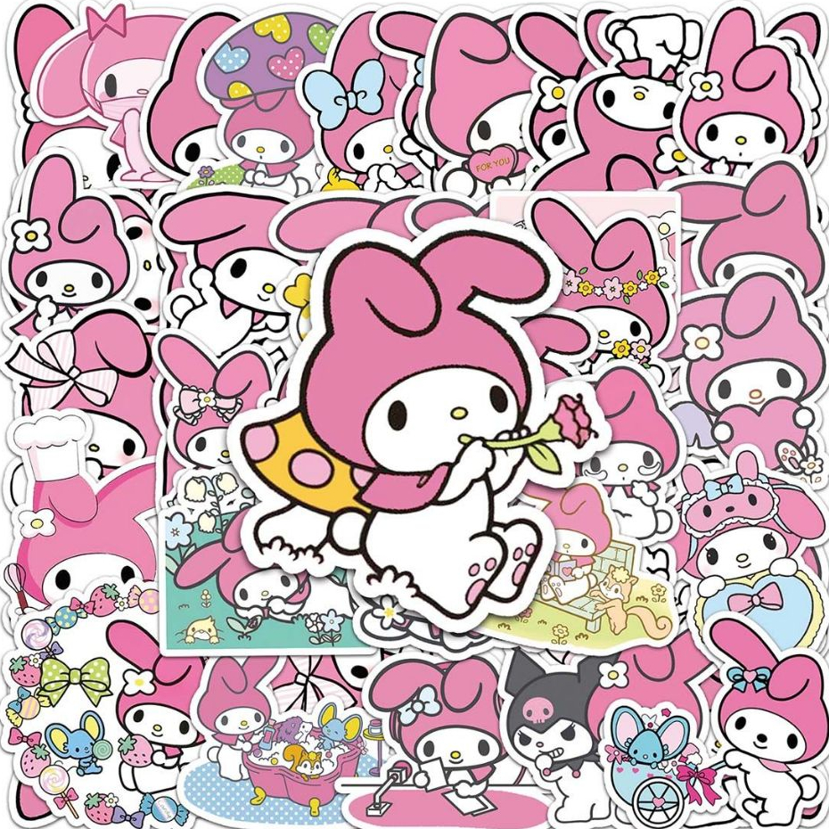50Pcs Cute Melody Cartoon Graffiti Waterproof Stickers For DIY Phones ...