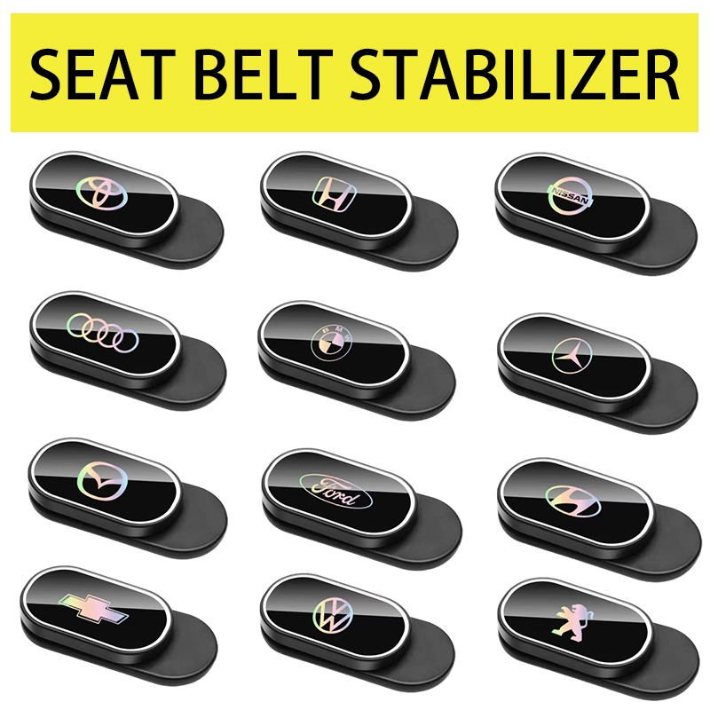 1 2pcs Car Seat Belt Buckle Holder Magnetic Clip Tension Adjuster Belt