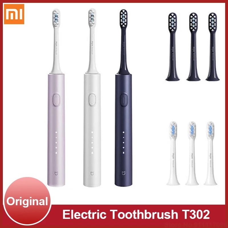 Xiaomi Mijia Sonic Electric Toothbrush T302 IPX8 Waterproof Wireless Charging 4 Brush Head Sonic ...