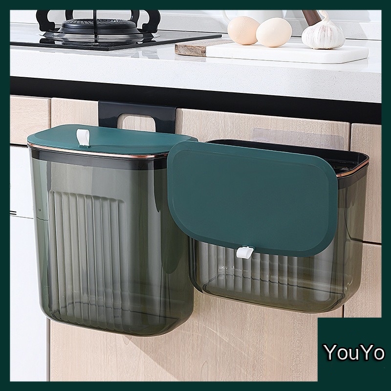 Wall Mounted Hanging Trash Bin Kitchen Countertop Compost Bin Cabinet ...