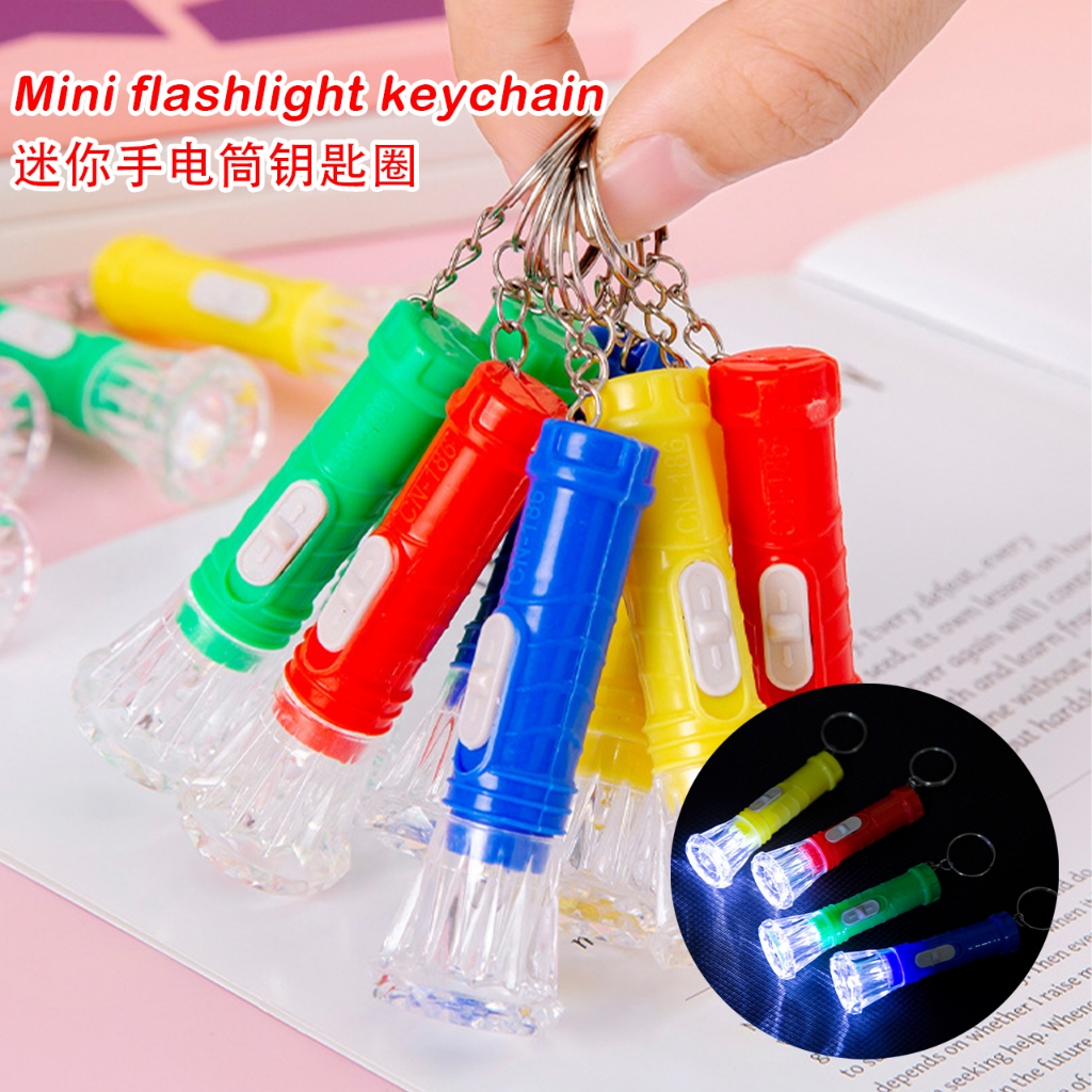 Children Mini Plastic Flashlight Key Ring Portable led Lighting Small ...