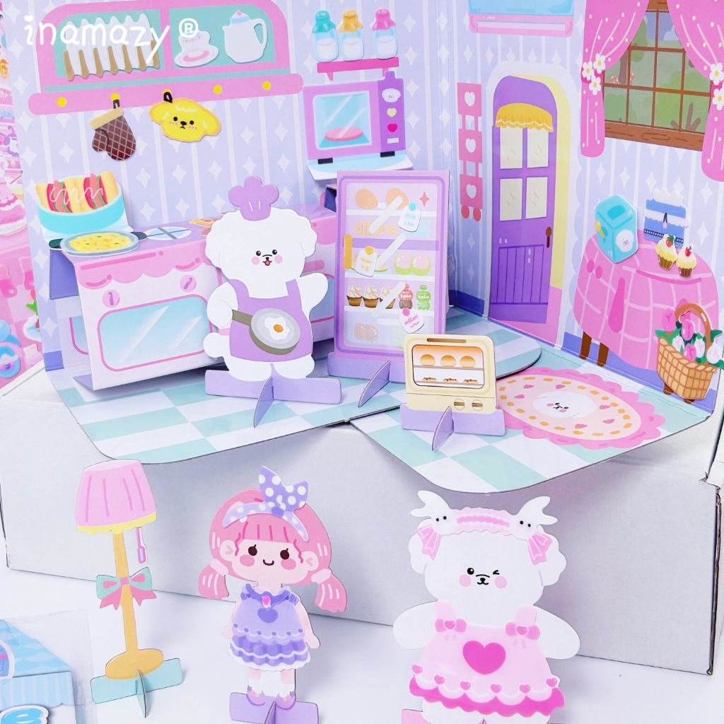 Melon 立體書貼紙 Cute Sticker Quiet Book 安静书 Children DIY Material Pack ...