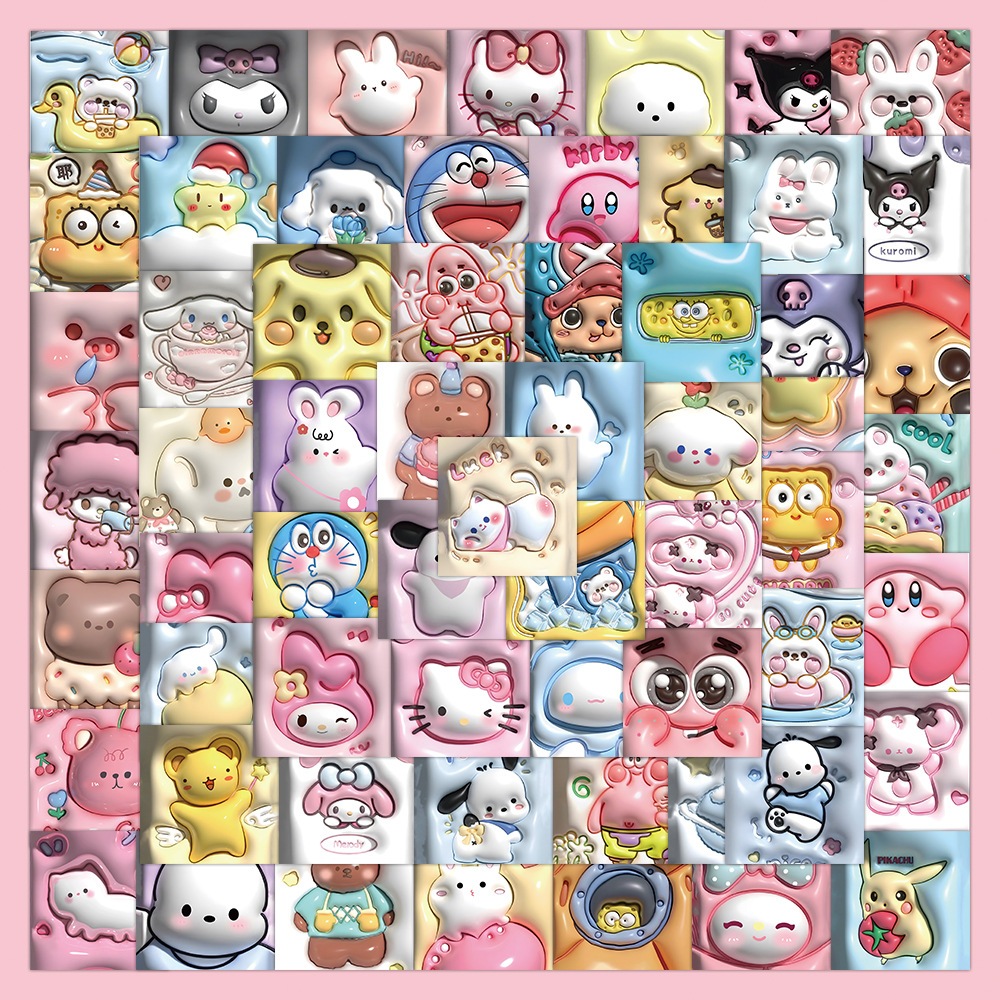 60PCS 3D Cute Sanrio Waterproof Stickers For Notebook Laptop Helmet ...