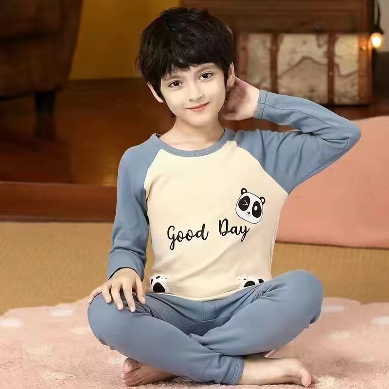 New Kids Boys Pajama Sets Long Sleeve Cute T-Shirt Tops with Pants ...