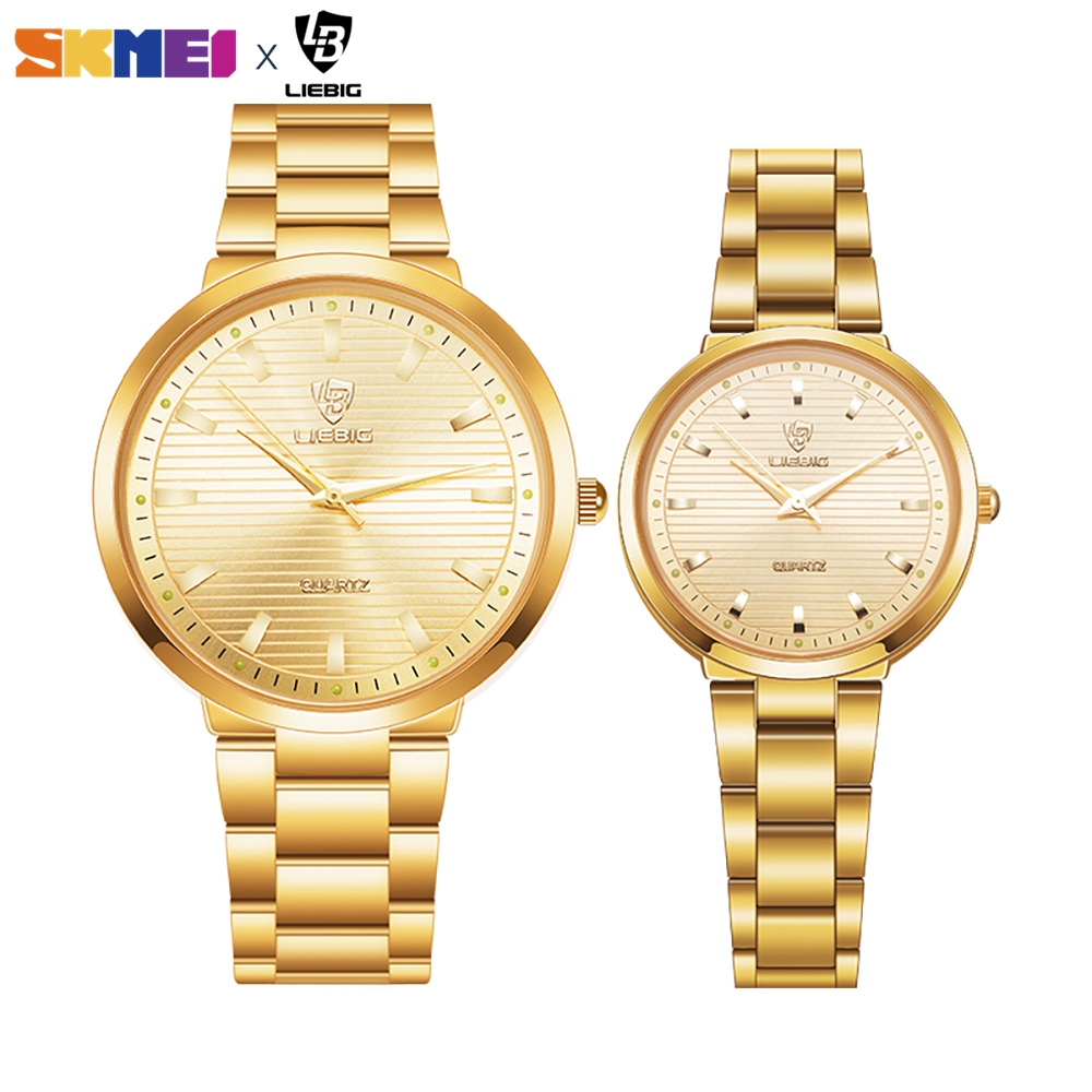 LIEBIG Luxury Golden Watch Men Women Couple Set Valentine's Day Quartz ...
