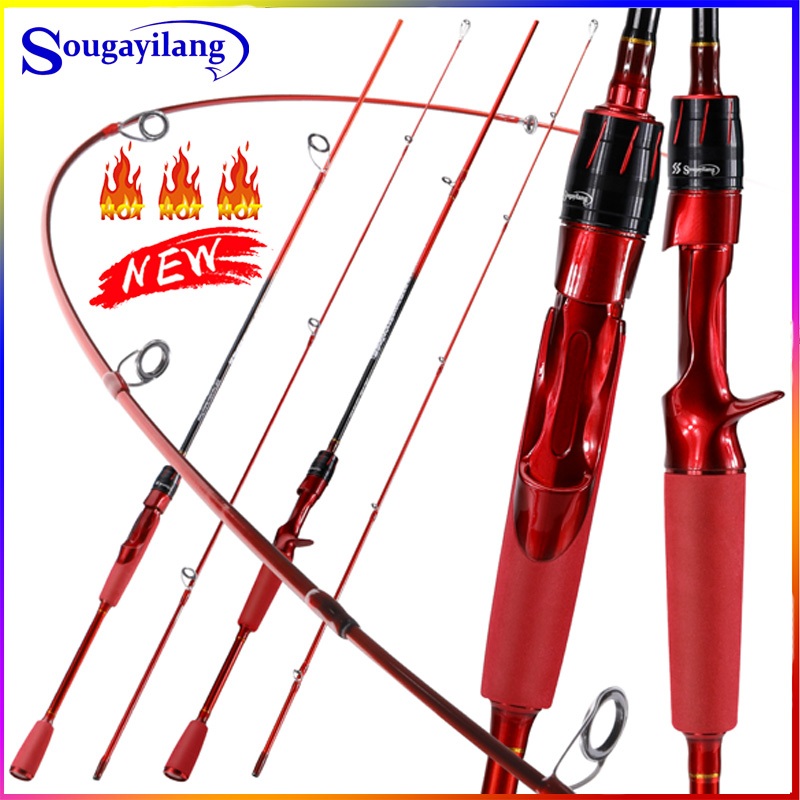 Sougayilang 1.8m/2.1m Fishing Rod 2 SectionsSpinning/Casting Fishing Rod High Carbon Fishing Rod ...