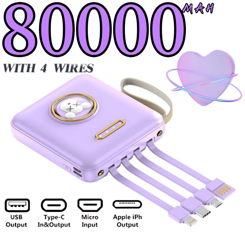 100% original power bank 80000mAh mini power bank 3.0A fast charging ...