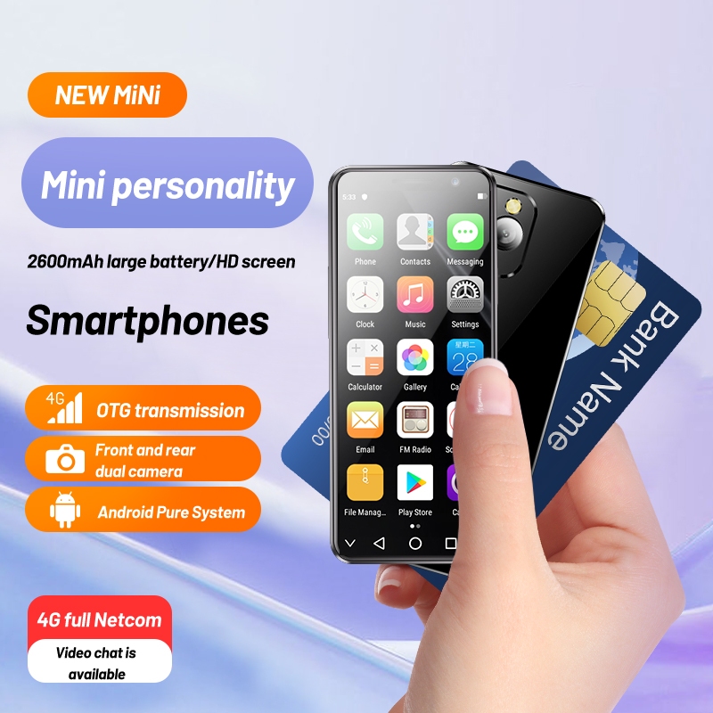 Small Mobile Phone， 4“ 4G Smartphone, 4GB +128GB, Android 10, Dual SIM, GPS, OTC,Google Play AI ...