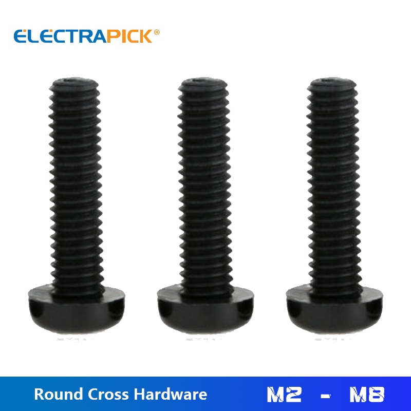Electrapick 10Pcs M2 M2.5 M3 M4 M5 M6 M8 4mm-40mm Black Nylon Plastic skru Round Cross Hardware ...