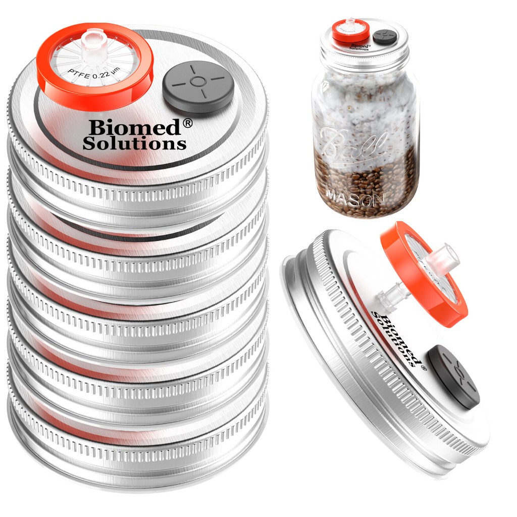Liquid Culture Lid Mushroom Cultivation Wide Mouth 86mm/70mm Mason Jar ...
