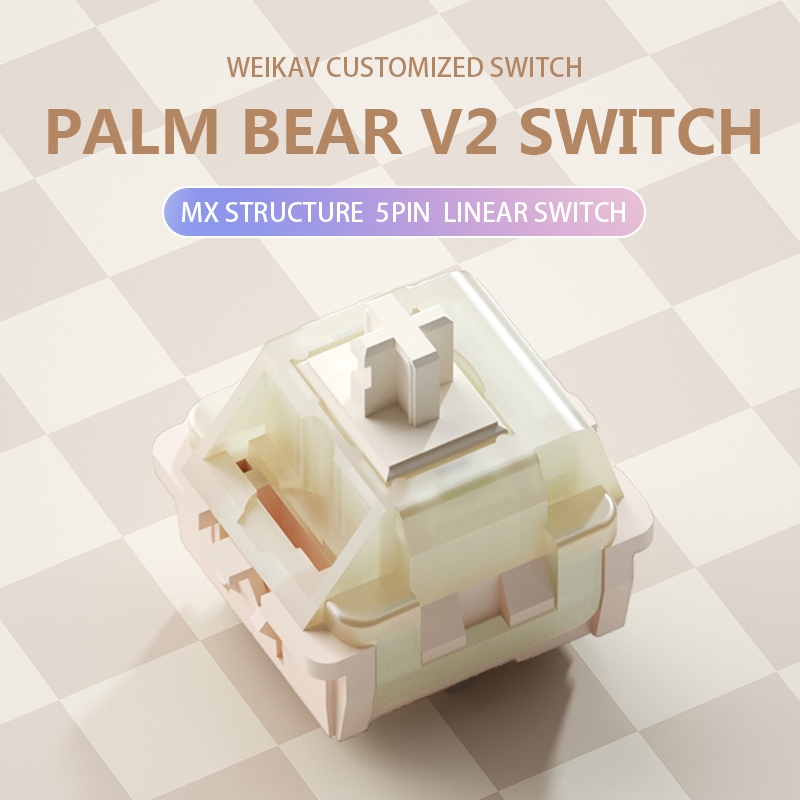 WEIKAV 10pcs Switch Palm Bear V2 5pin Linear Custom HIFI Sound Switch for Mechanical Keyboard ...