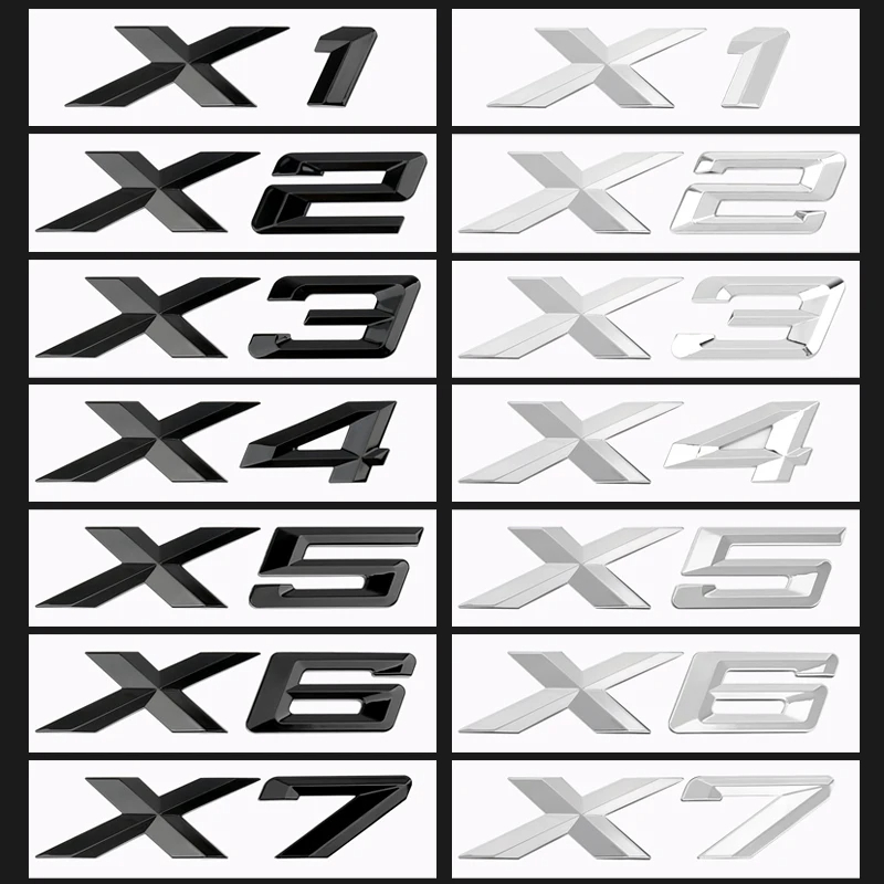 3D Car Emblem Badge For BMW X1 X2 X3 X4 X5 X6 X7 E71 F16 F15 F20 F30 ...